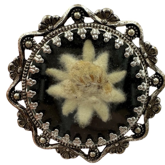 Vintage | Jewelry | Vintage Dried Edelweiss Real Flower Brooch | Poshmark